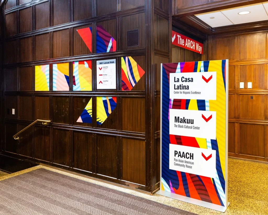 arrow wall graphic our Philly team installed at the University of ...