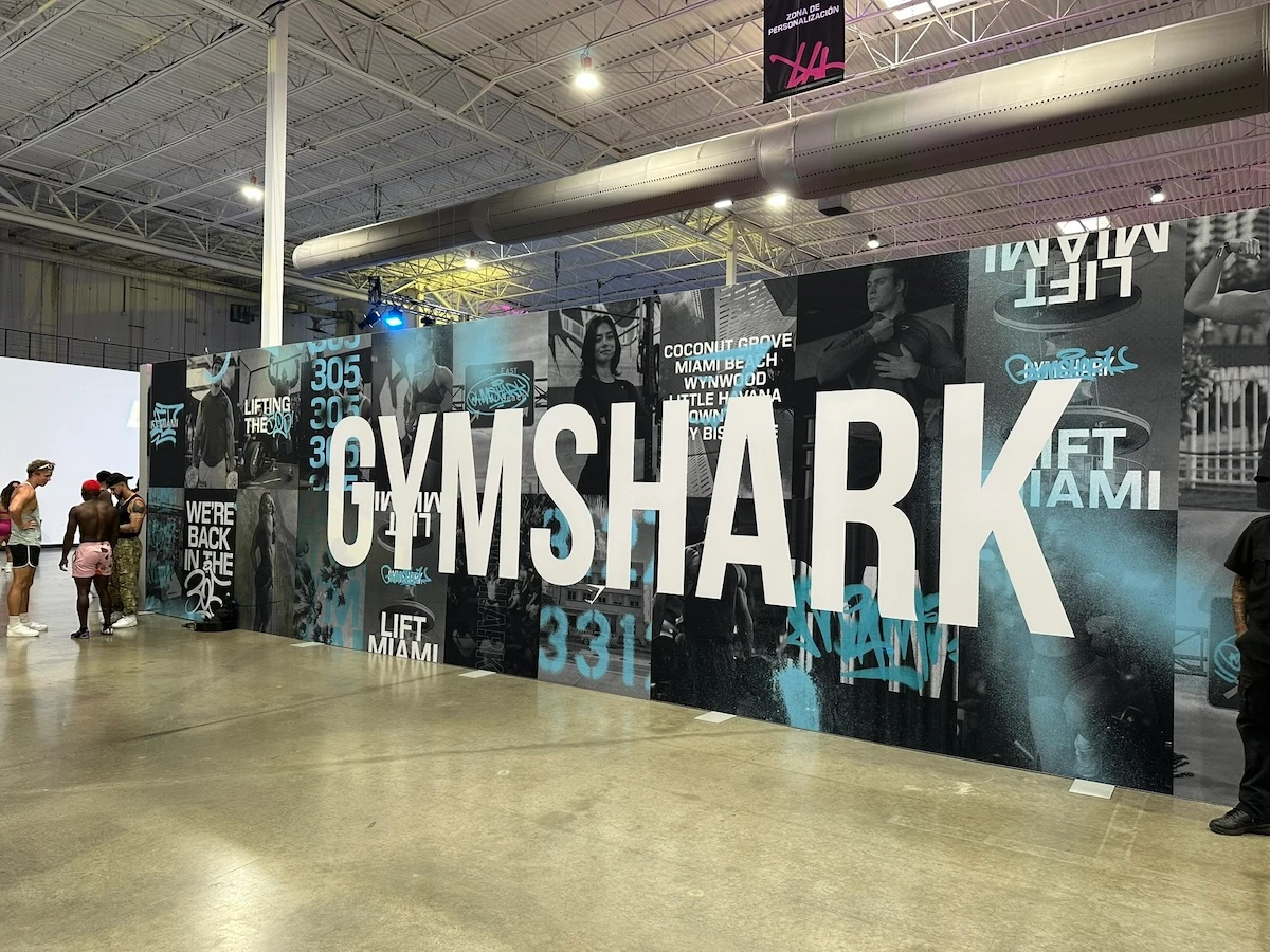 Gymshark - custom fabric background - mural
